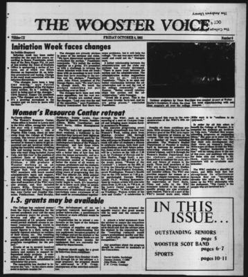 "The Wooster Voice (Wooster, OH), 1985-10-04" by Wooster Voice Editors