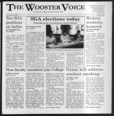 "The Wooster Voice (Wooster, OH), 2004-04-16" by Wooster Voice Editors
